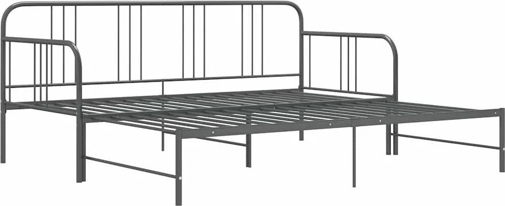 Rám vysouvací postele/pohovky šedý kovový 90 x 200 cm 324754