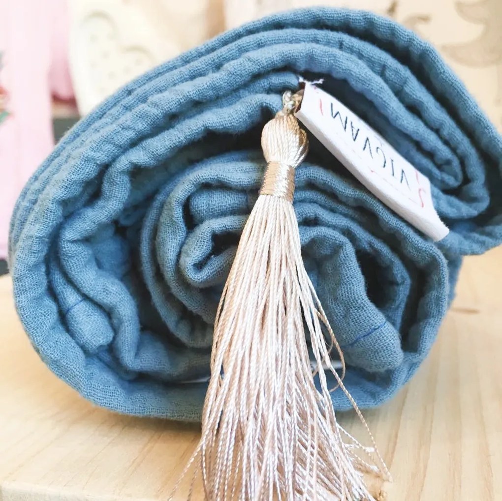Cotton &amp; Sweets Lehká dětská deka Pine, modrozelená