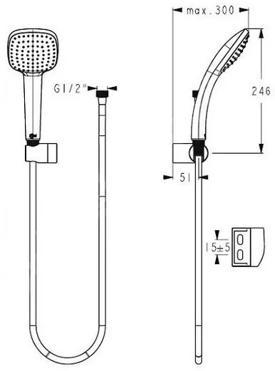 Ideal Standard Idealrain Cube Ruční sprcha, 1 proud, chrom B0019AA