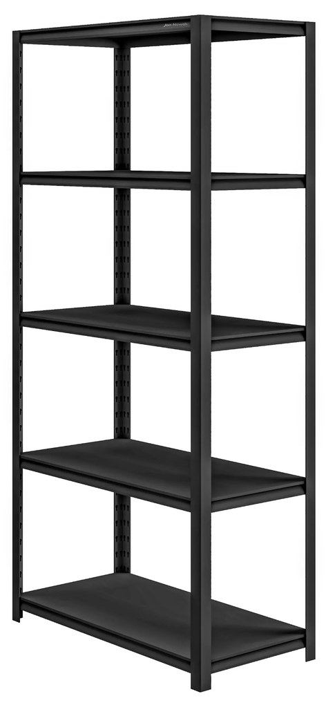 Kovový regál do garáže SAM, 900 x 1830 x 450 mm, All Black: černý