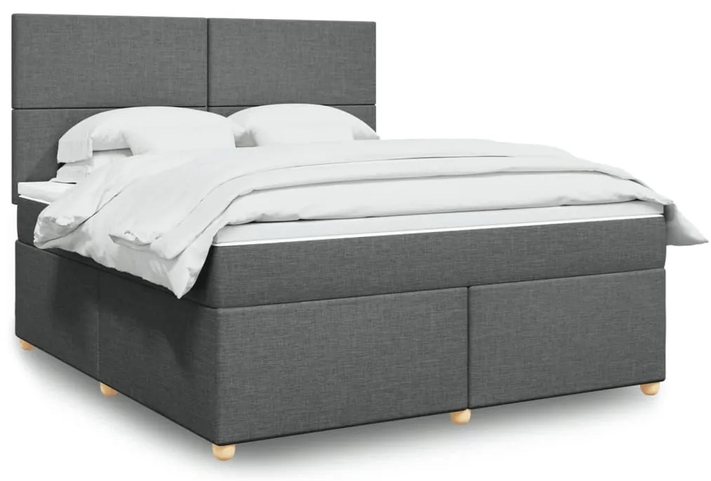 Box spring postel s matrací tmavě šedá 180x200 cm textil 3291353