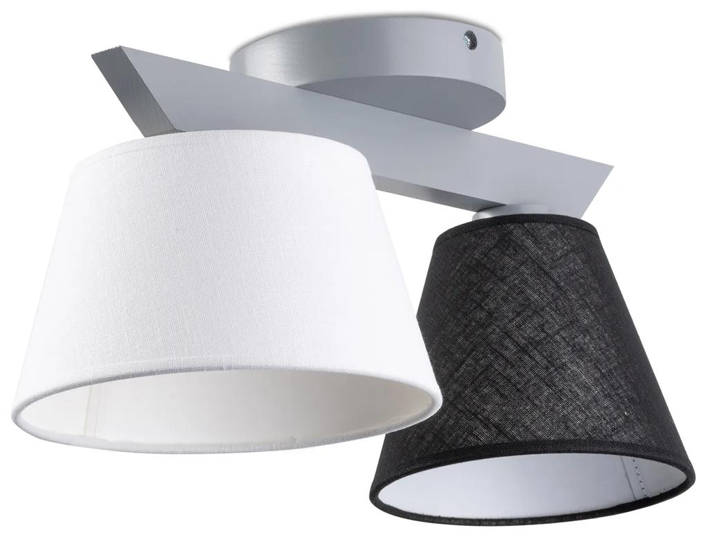 Light for home - Dřevěný přisazený lustr 40077 "YOKE", 2x40W, E14, šedá