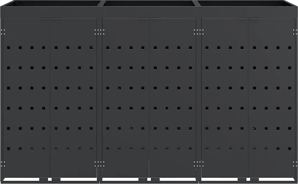 Úložný box na 3 popelnice Antracit 204 x 77,5 x 121,5 cm 3394744