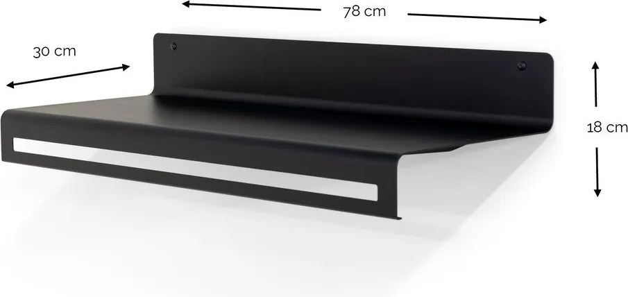 Černý kovový nástěnný věšák s poličkou 78 cm Sway – Spinder Design