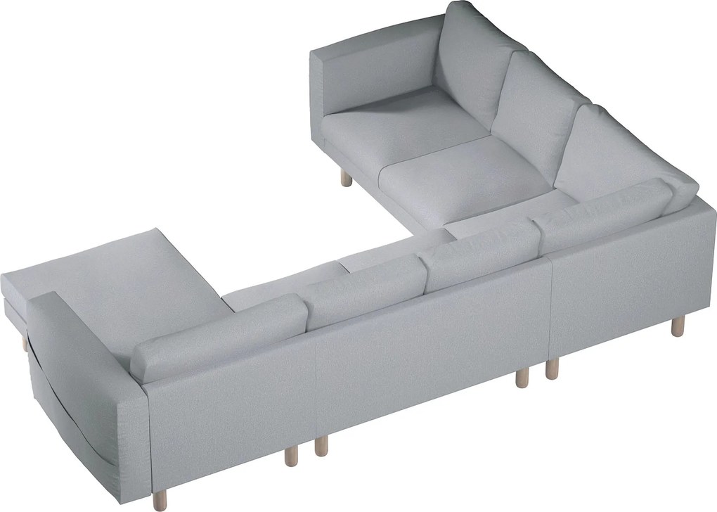 Potah na pohovku IKEA Norsborg rohová, 5-místná se šezlongem barva šedá látka pletený vzor