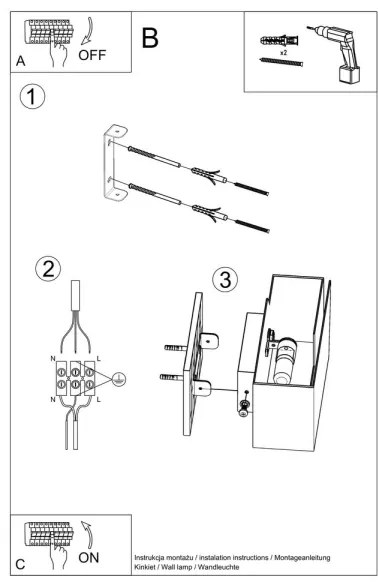 Sollux SL.0394 - Nástěnné svítidlo PIEGARE 1xG9/40W/230V