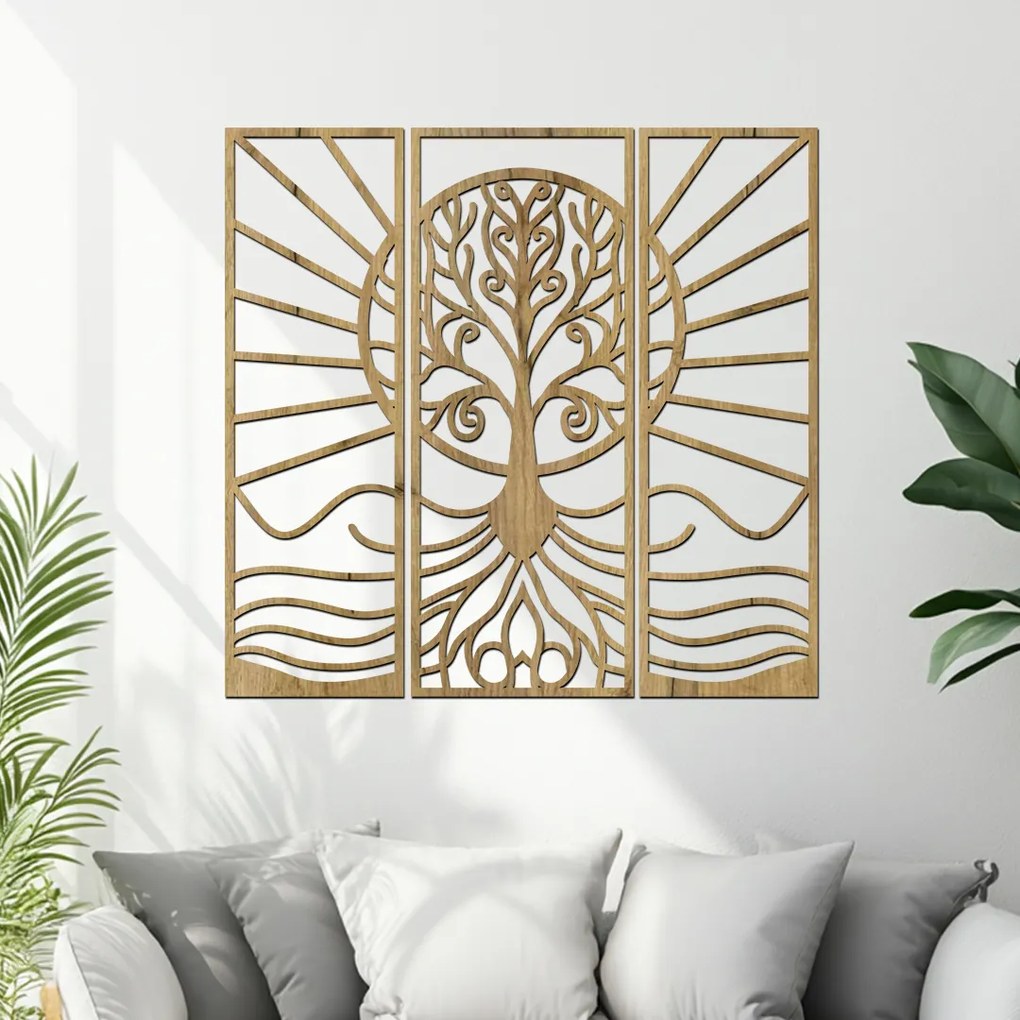 dřevo života Dřevěný strom RANNÍ PAPRSKY Zvolte rozměr (cm): 95x92, Zvolte barvu dekoru: Wenge