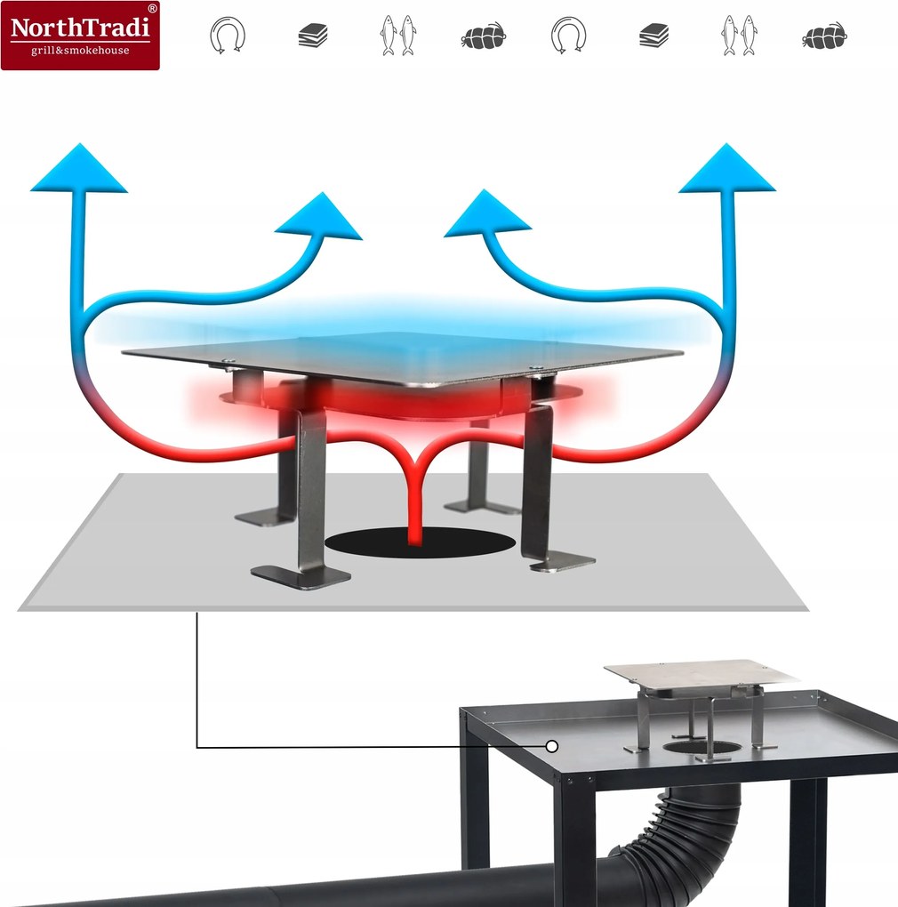 TRENDIE Udírna XXL dřevěná s kovovou střechou