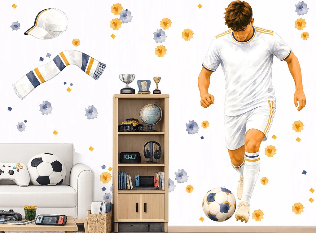 Fotbalista Real Madrid úpravy na přání sportovní samolepky na zeď arch 37 x 75 cm