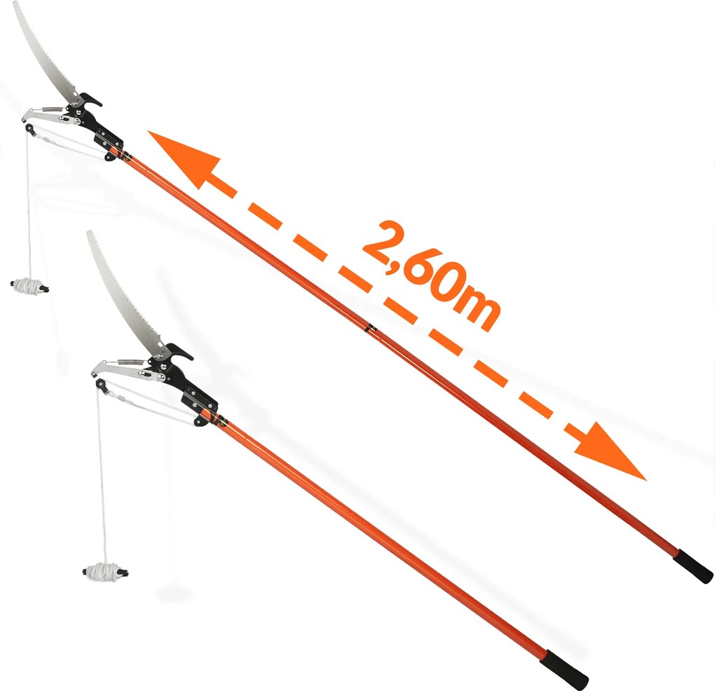 Teleskopická pilka s nůžkami MOREL, 2,6m, oranžová Gardebruk