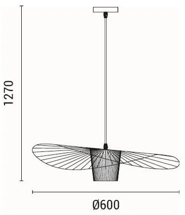 Lustr na lanku OGGI 1xE27/40W/230V černá