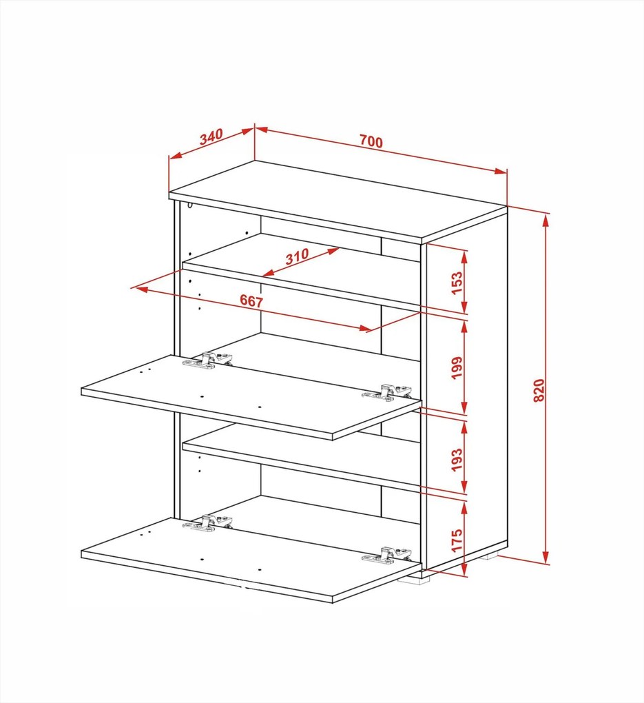 Botník Lima ST3 70 cm bílý