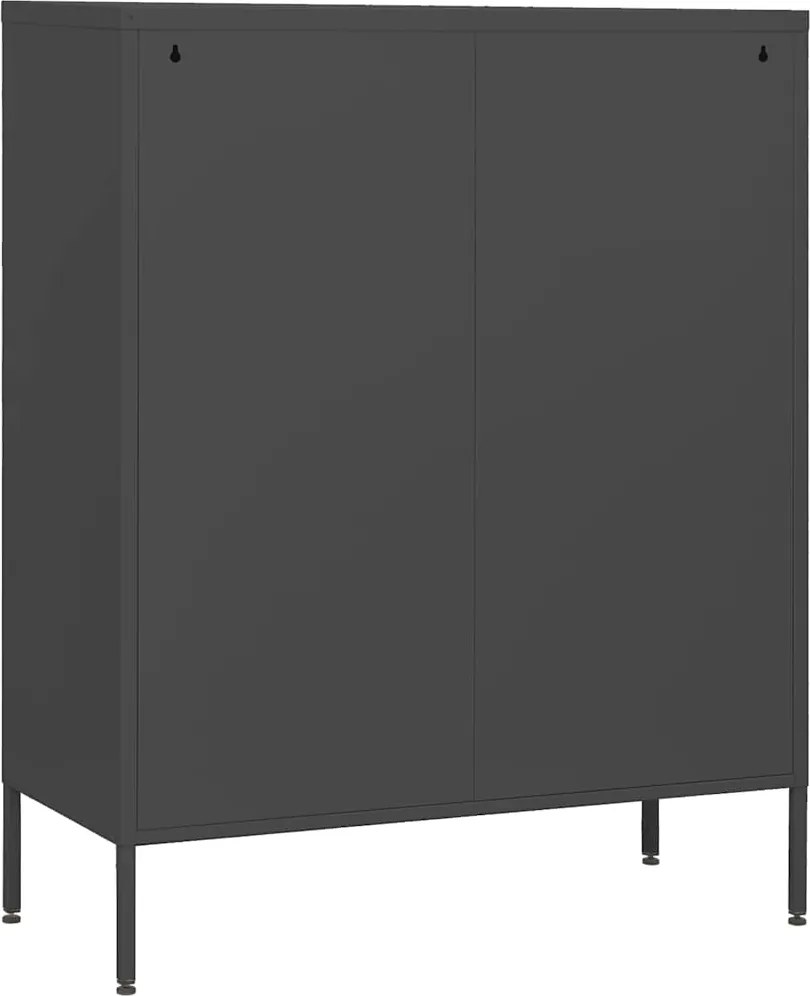Komoda se zásuvkami antracitová 80 x 35 x 101,5 cm ocel 336204