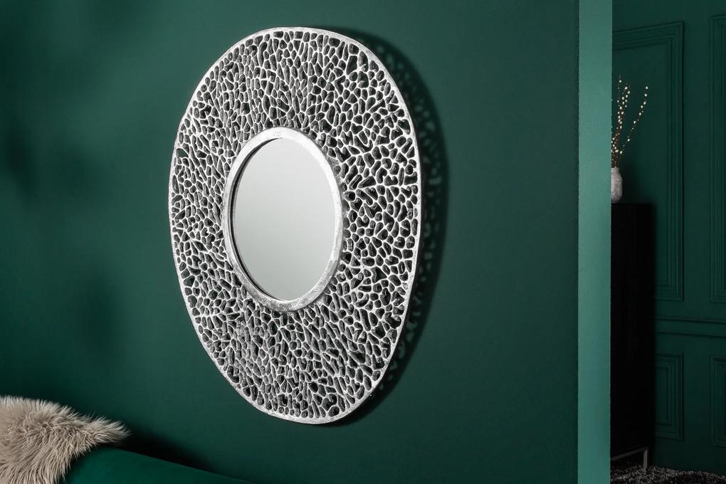 Noble Home Stříbrné hliníkové zrcadlo Ferago, 76 cm