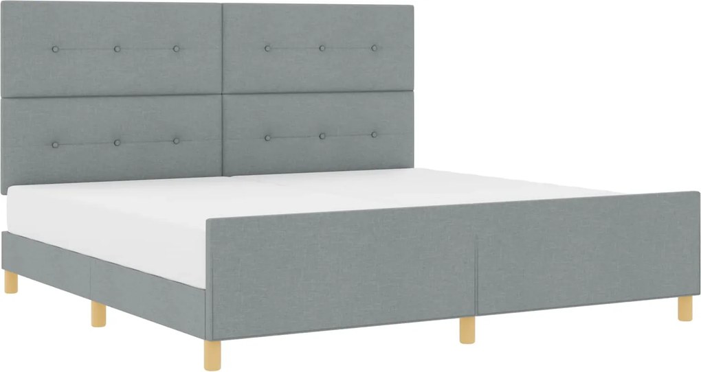 Rám postele s čelo Světle šedá 200 x 200 cm textil 3344753
