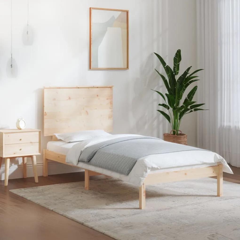 vidaXL Rám postele masivní dřevo 90 x 190 cm Single [3104768] Barva: Bílá