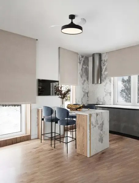 LED černé moderní stropní svítidlo Nevma s dálkovým ovládáním