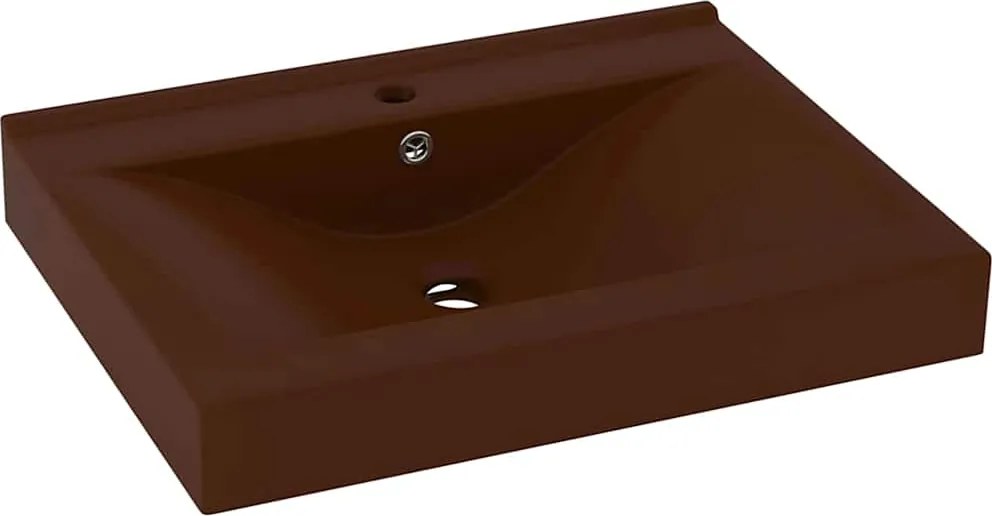 Luxusní umyvadlo otvor na baterii tmavě hnědé 60x46 cm keramika 147028
