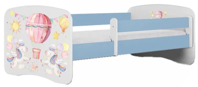 KOCOT KIDS Postel - BABYDREAMS, 70x140 cm, matná bílá/modrá, různé motivy na výběr Motiv: vesmír, Úložný prostor: s úložným prostorem