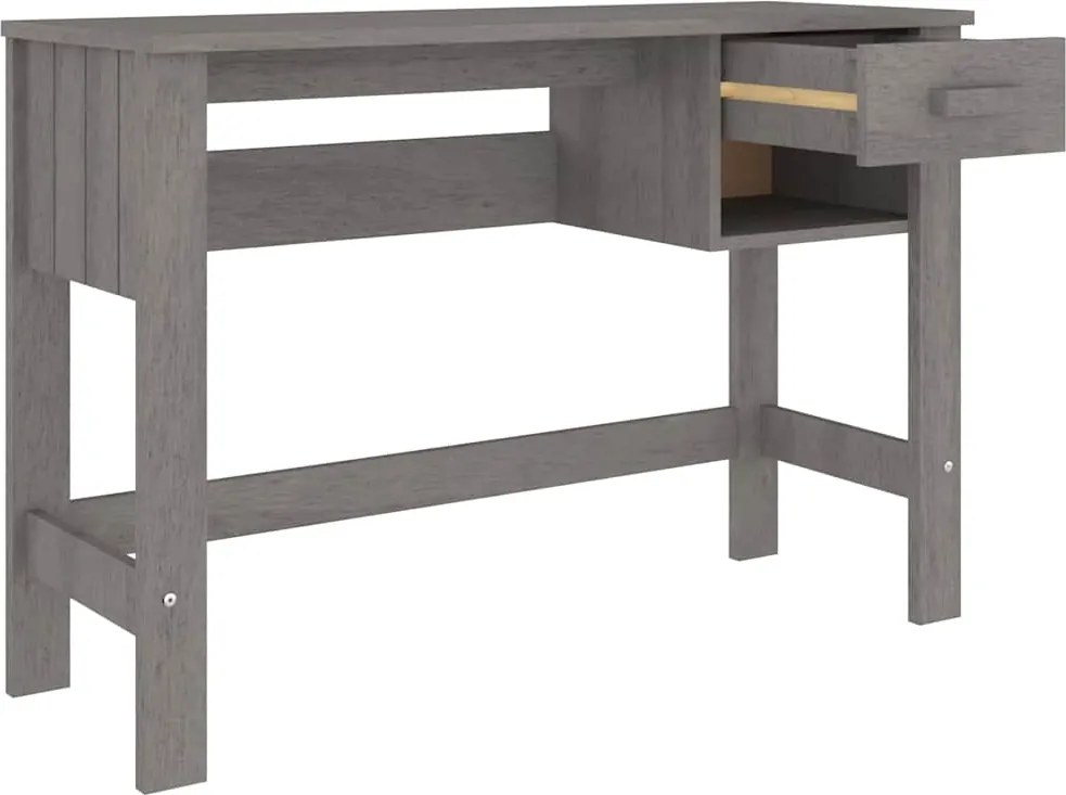 Psací stůl HAMAR světle šedý 110 x 40 x 75 cm masivní borovice 340459