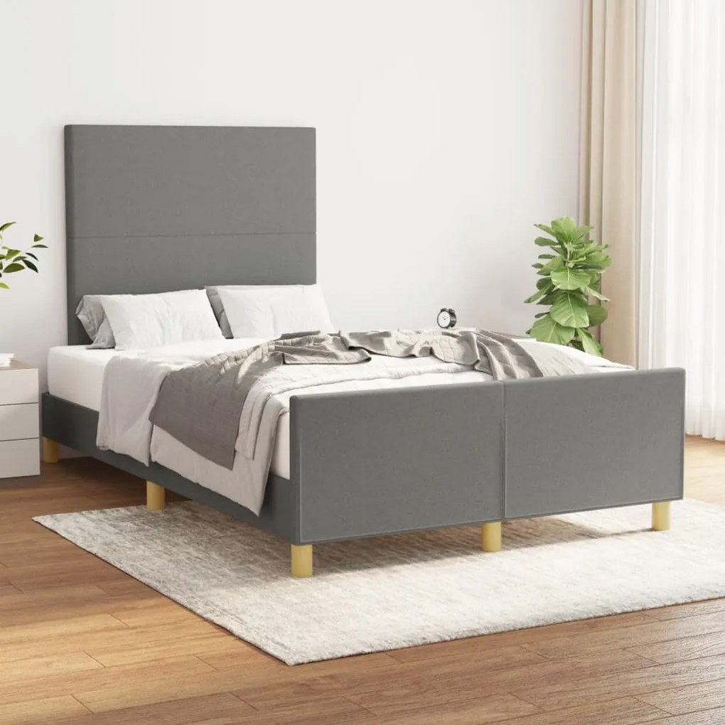 Rám postele bez matrací tmavě šedá 120x190 cm textil 3270500