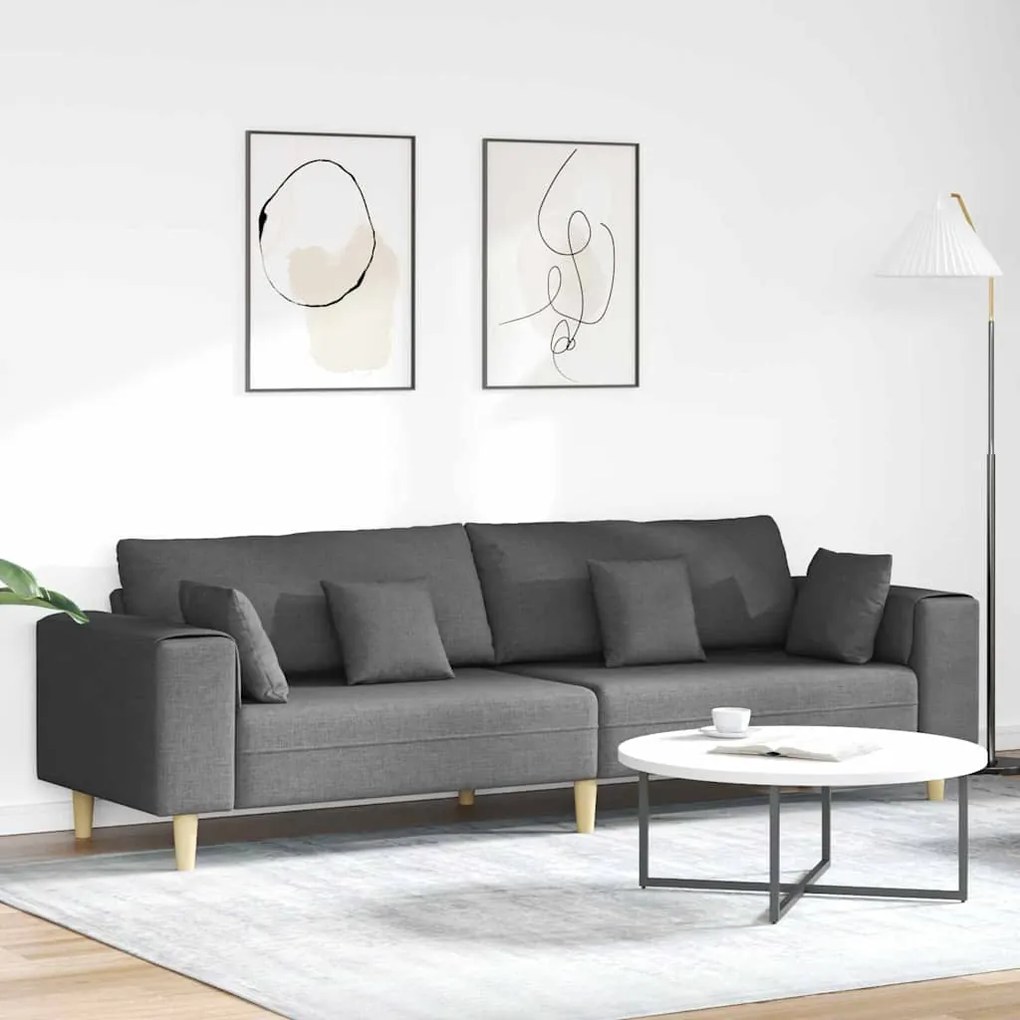 Pohovka Tmavě šedá 250 x 77 x 76 cm textil 3335144