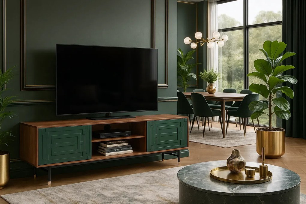 TV stolek Stilig ST153 200 cm ořech/zelený