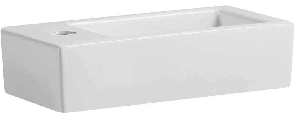 CERANO - Keramické umývátko Roberto, závěsné levé - bílá lesklá - 36,5x18 cm
