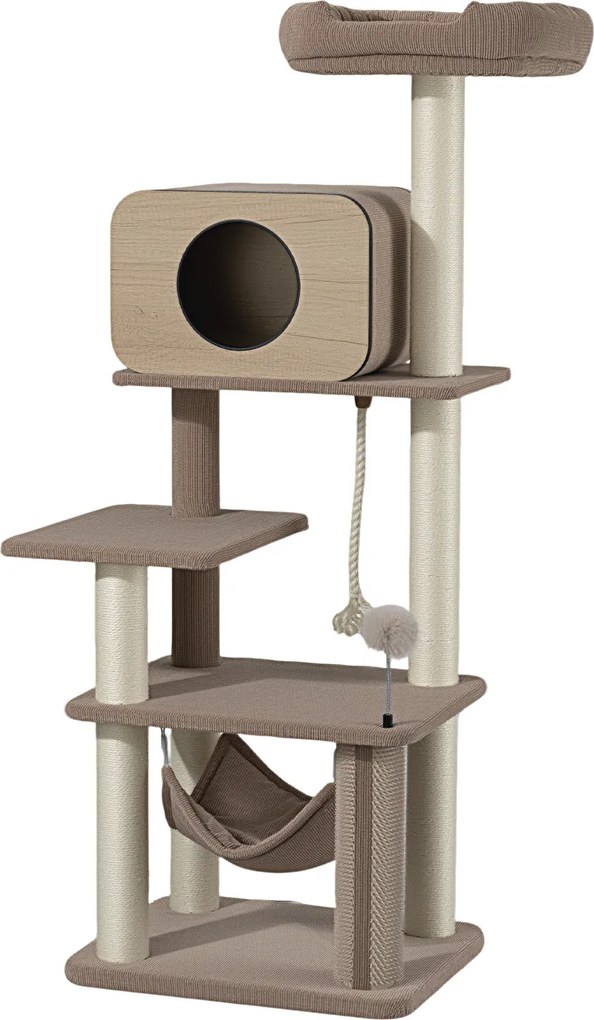 Škrabadlo pro kočky fudajo – 152 cm, béžová (65998)