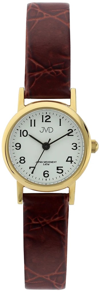 Dámské společenské náramkové hodinky JVD steel J4010.1 na koženém pásku  Elegant