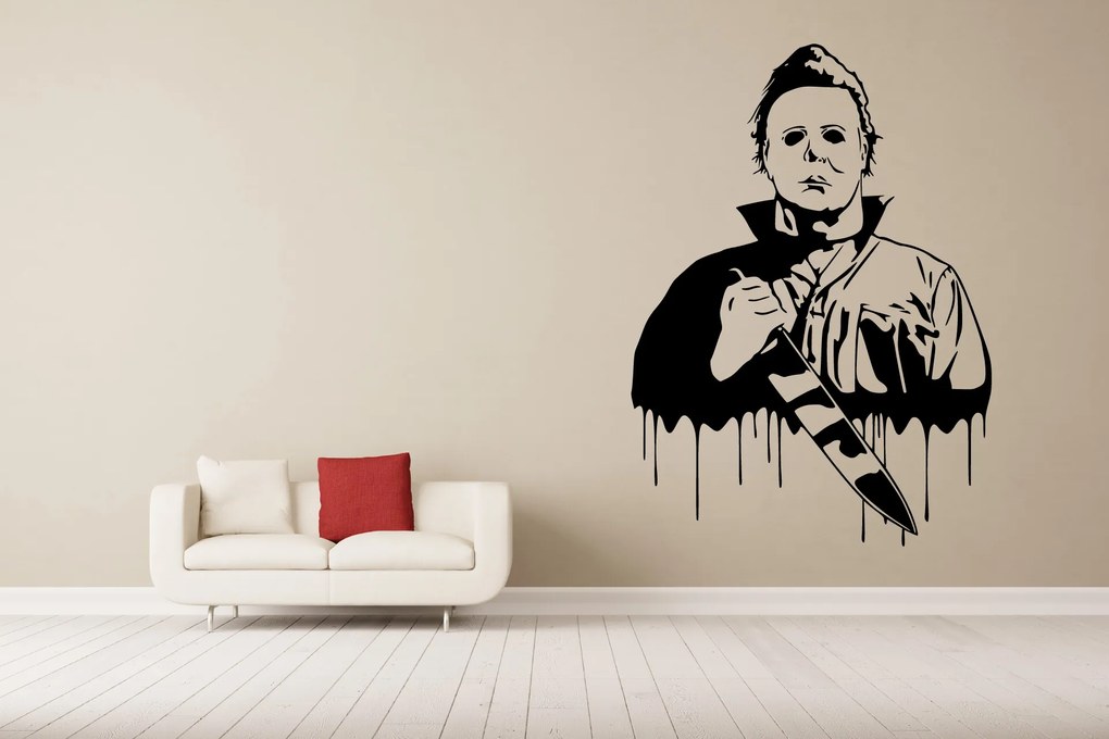 Lepy.cz Samolepka na zeď Horová postava - Michael Myers Velikost (šířka x výška): 40x55cm, Barevná varianta: Pastelová oranžová