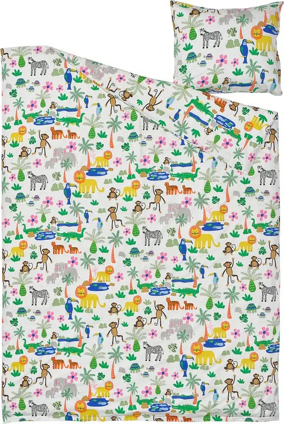 Dětské bavlněné povlečení JUNGLE DREAM TALES barevné, 100% bavlna Rozměr povlečení: 70 x 80 cm | 140 x 200 cm