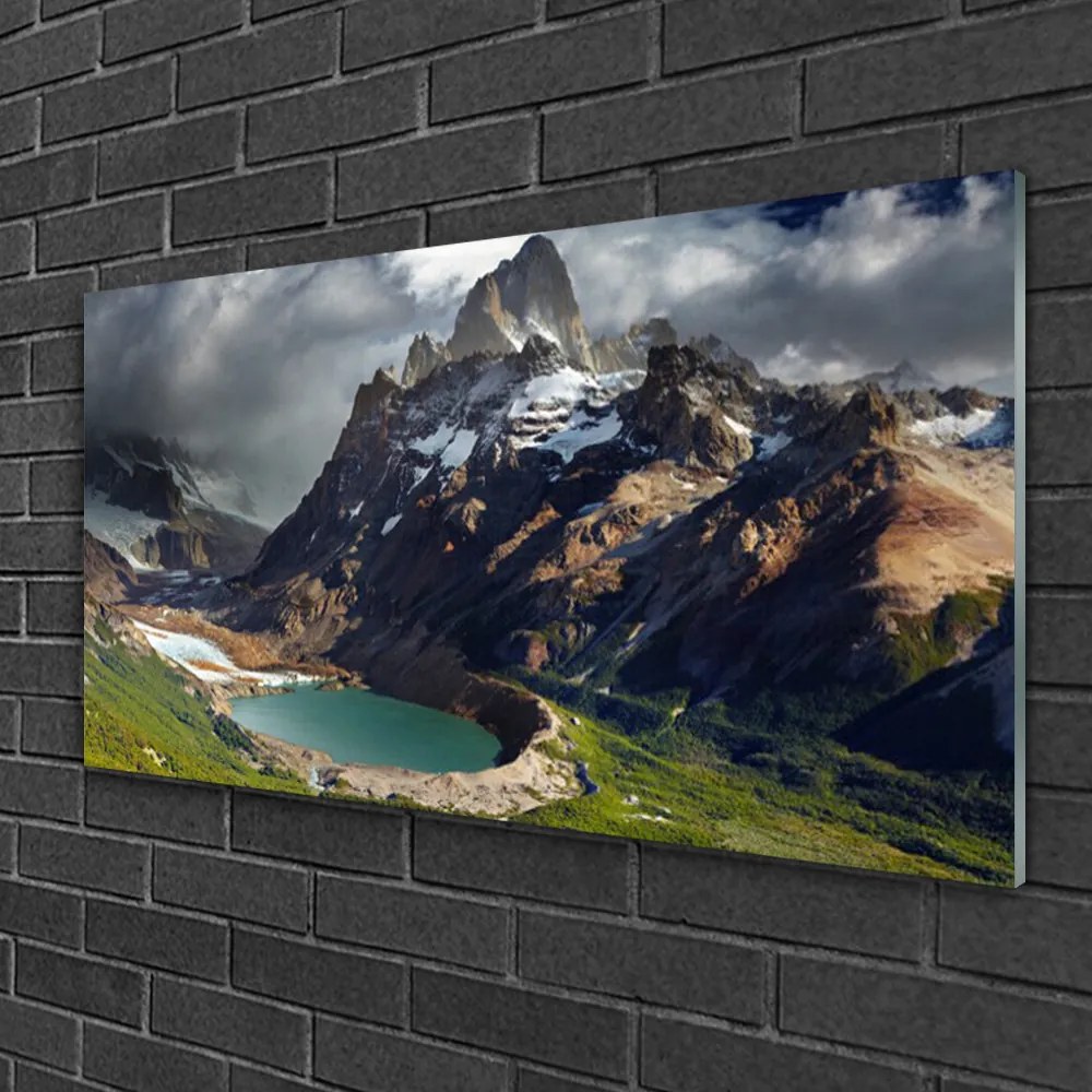 Obraz na skle Hora Záliv Krajina 100x50 cm