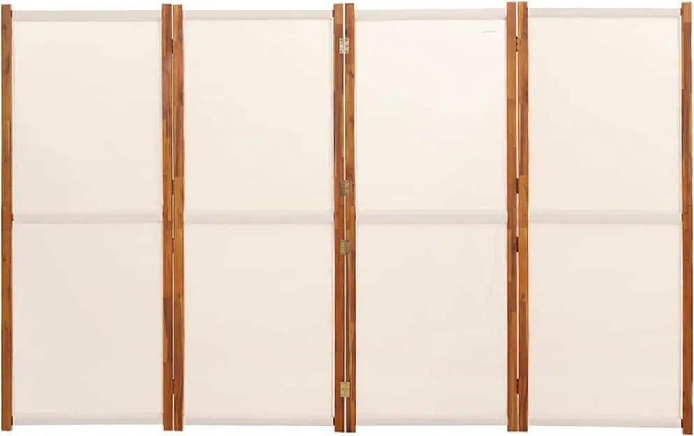 4dílný paraván krémově bílý 280 x 180 cm 319184