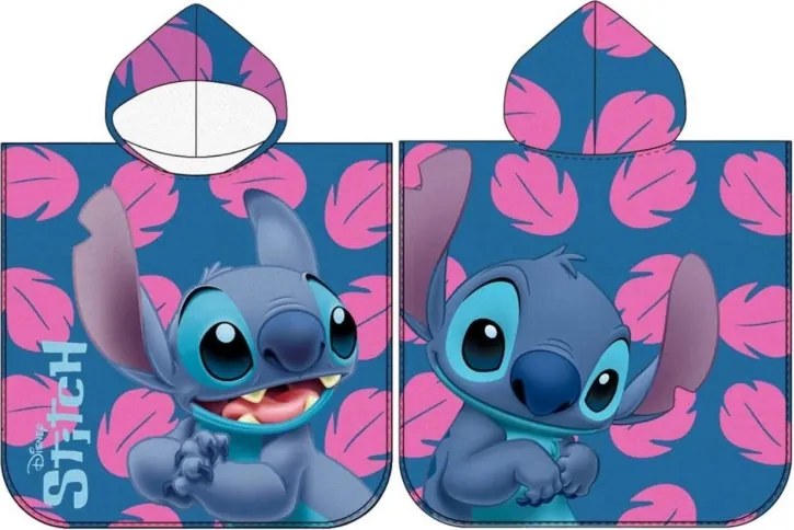TipTrade Plážová osuška pončo Lilo a Stitch malý rošťák 55x110 cm
