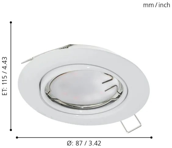 Eglo 94406 - SADA 3x LED Podhledové svítidlo PENETO 3xGU10-LED/5W/230V