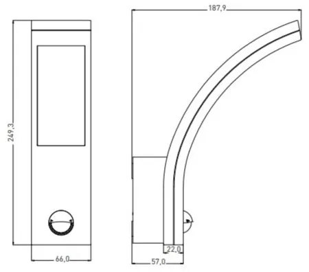 LED Venkovní nástěnné svítidlo se senzorem LED/15W/230V IP54