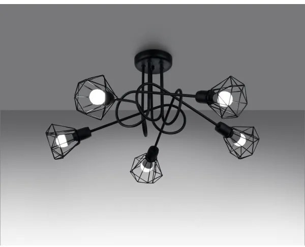 Sollux SL.1110 - Lustr na tyči ARTEMIS 5xE14/40W/230V černá