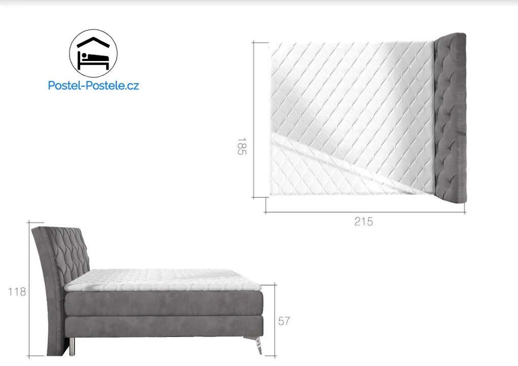 Boxspring AMORE 180/200 (látka Omega 68)