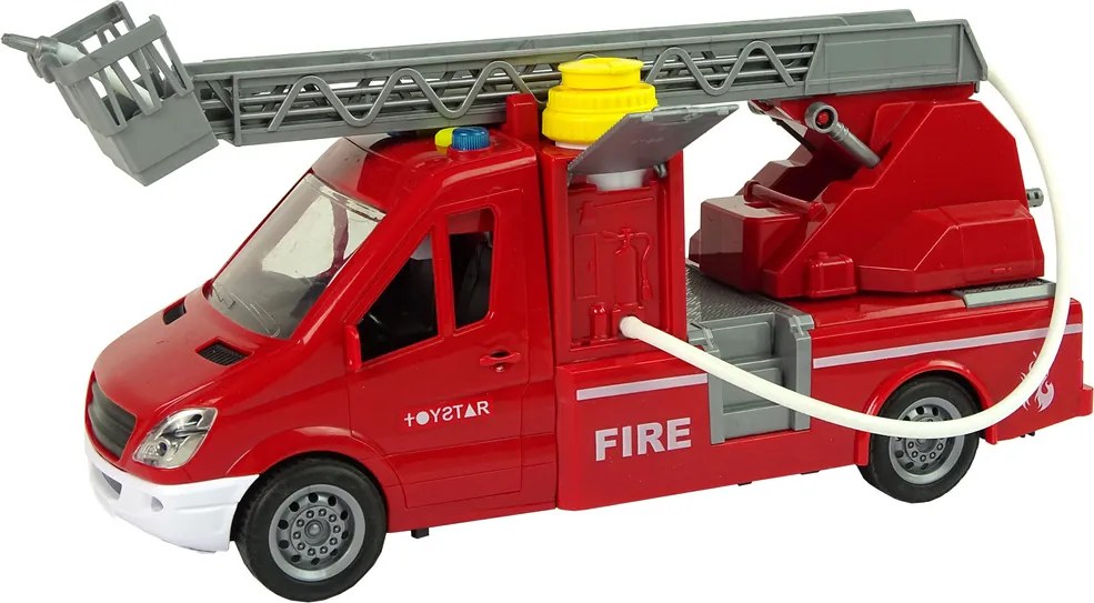 LEAN Toys Hasičské auto se stříkáním vody, zvuky a světly červené