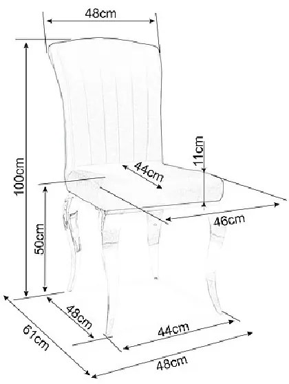 Stylová jídelní židle PREDRAG - chrom /šedá