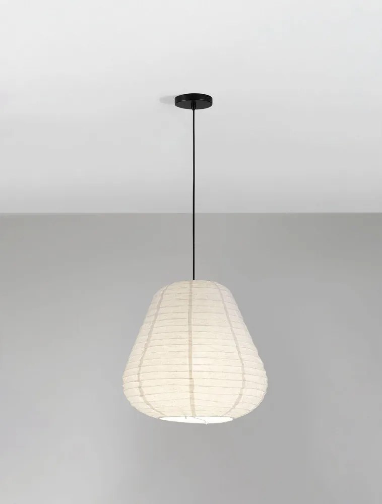 Bílé lněné závěsné svítidlo ø 50 cm Linnet – Nova Luce