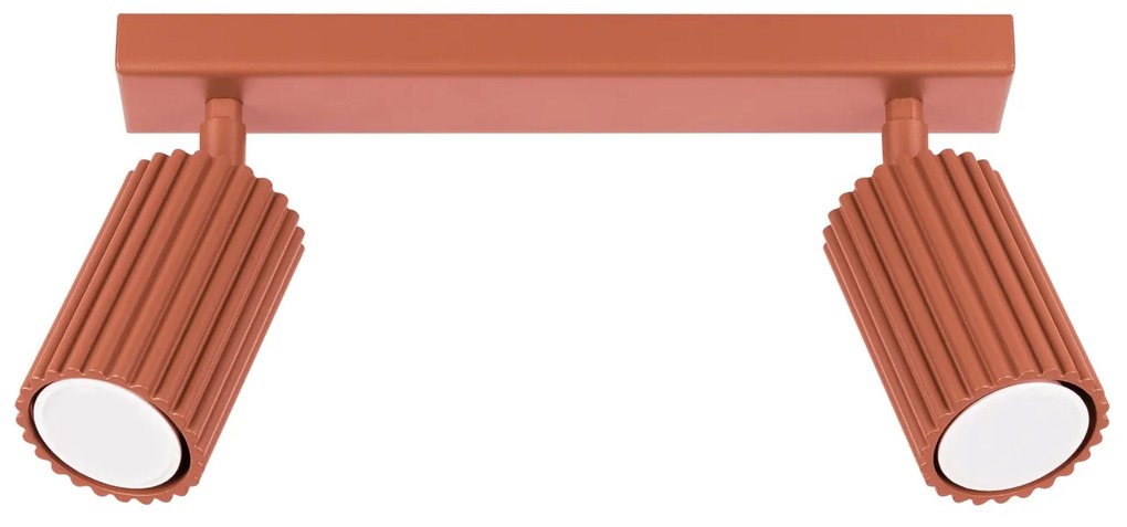 Bodové svítidlo Karbon, 2x okrově červené kovové stínítko, (možnost polohování)