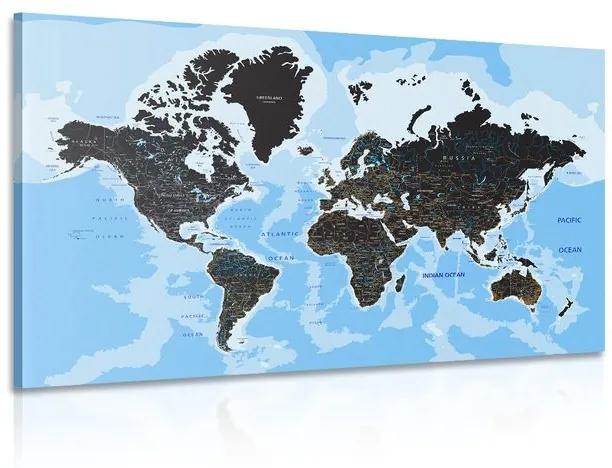 Obraz moderní mapa světa - 60x40 cm