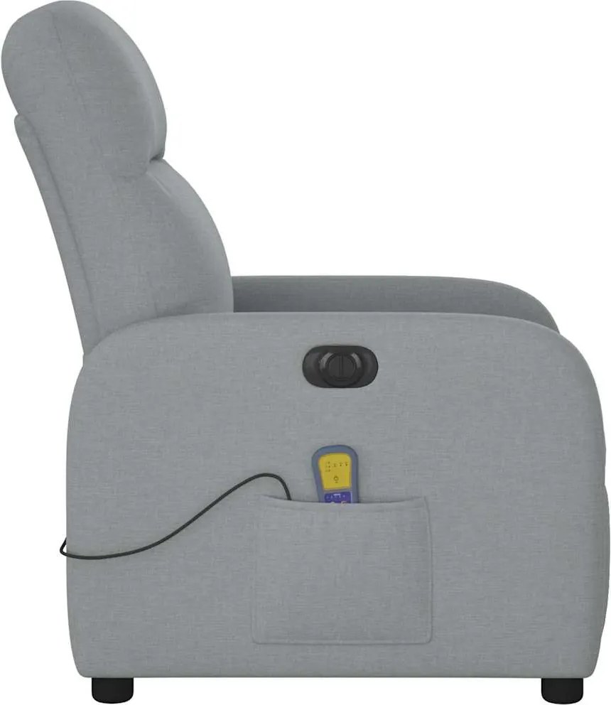 Elektrické masážní polohovací křeslo světle šedé textil 3302962