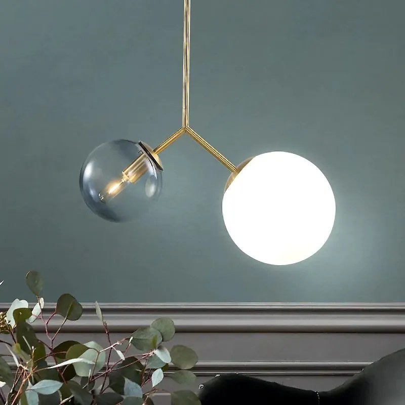 Toolight - stropní skleněná lampa E27 60W APP1013-2CP, zlatá, OSW-09482