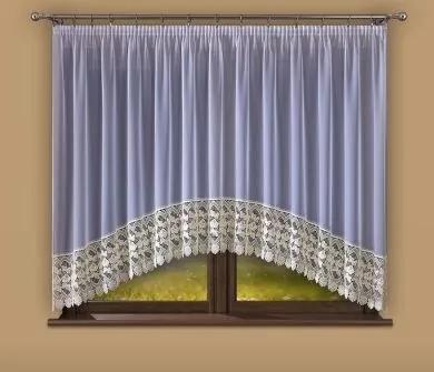 Voálová záclona s krémovou krajkou 300x150cm W-Frania | BIANO