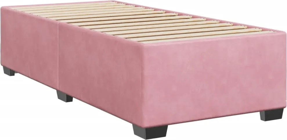 Box spring postel s matrací růžová 80 x 200 cm samet 3290779