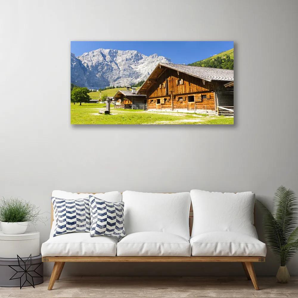 Obraz na plátně Dům Hora Krajina 125x50 cm