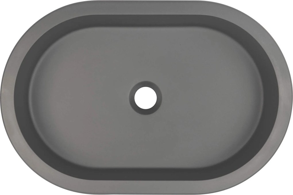 Deante Silia, granitové umyvadlo pro zapuštění na/pod desku 588x390x145 mm, antracitová metalíza, DEA-CQS_TU6U